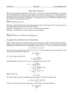 MA4220 Homework 3 Solutions - MATH 4220 HOMEWORK 3 SOLUTIONS Exercise 1 ...