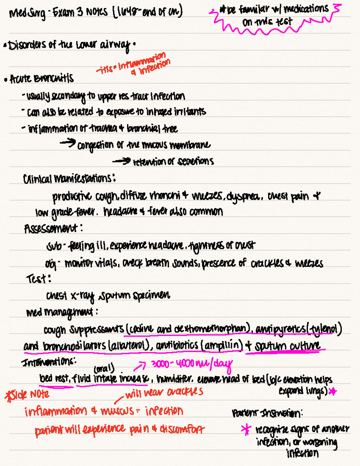 Note Apr 11, 2024 - Lecture notes exam 3 - ####### MedSurg Exam 3 Notes ...