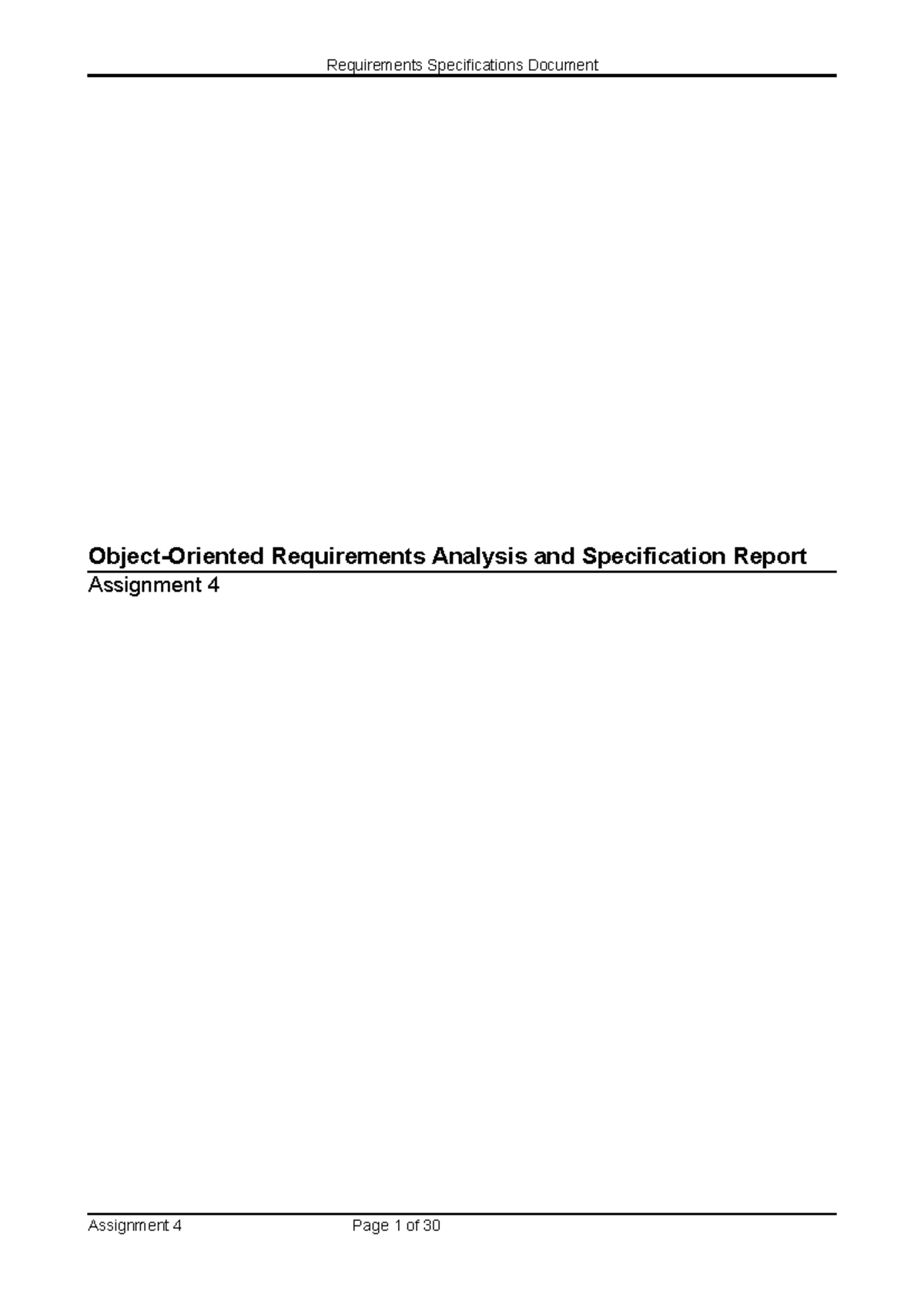 31269 BRM Assignment 4 - Object-Oriented Requirements Analysis and Specification Report ...