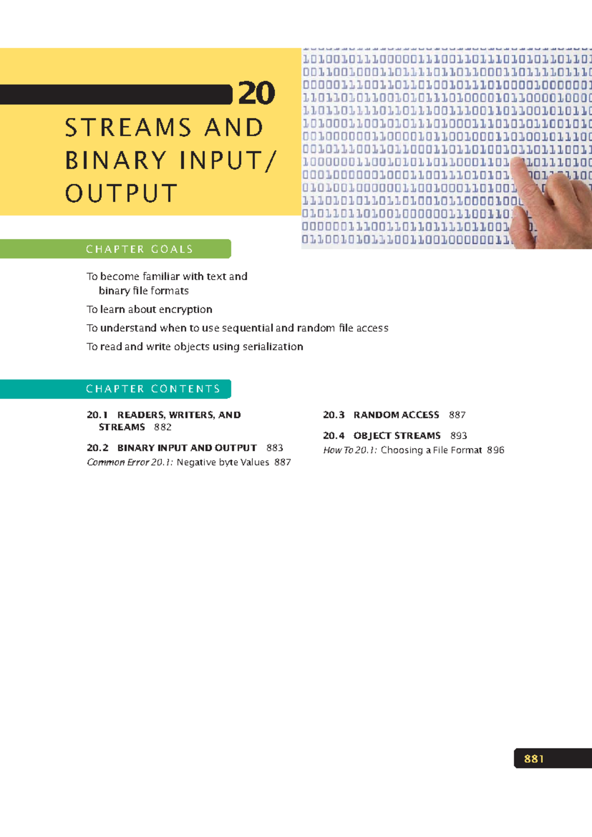 Chapter 20 - Streams and Binary Input Output - CHAPTER 20 STREAMS AND ...