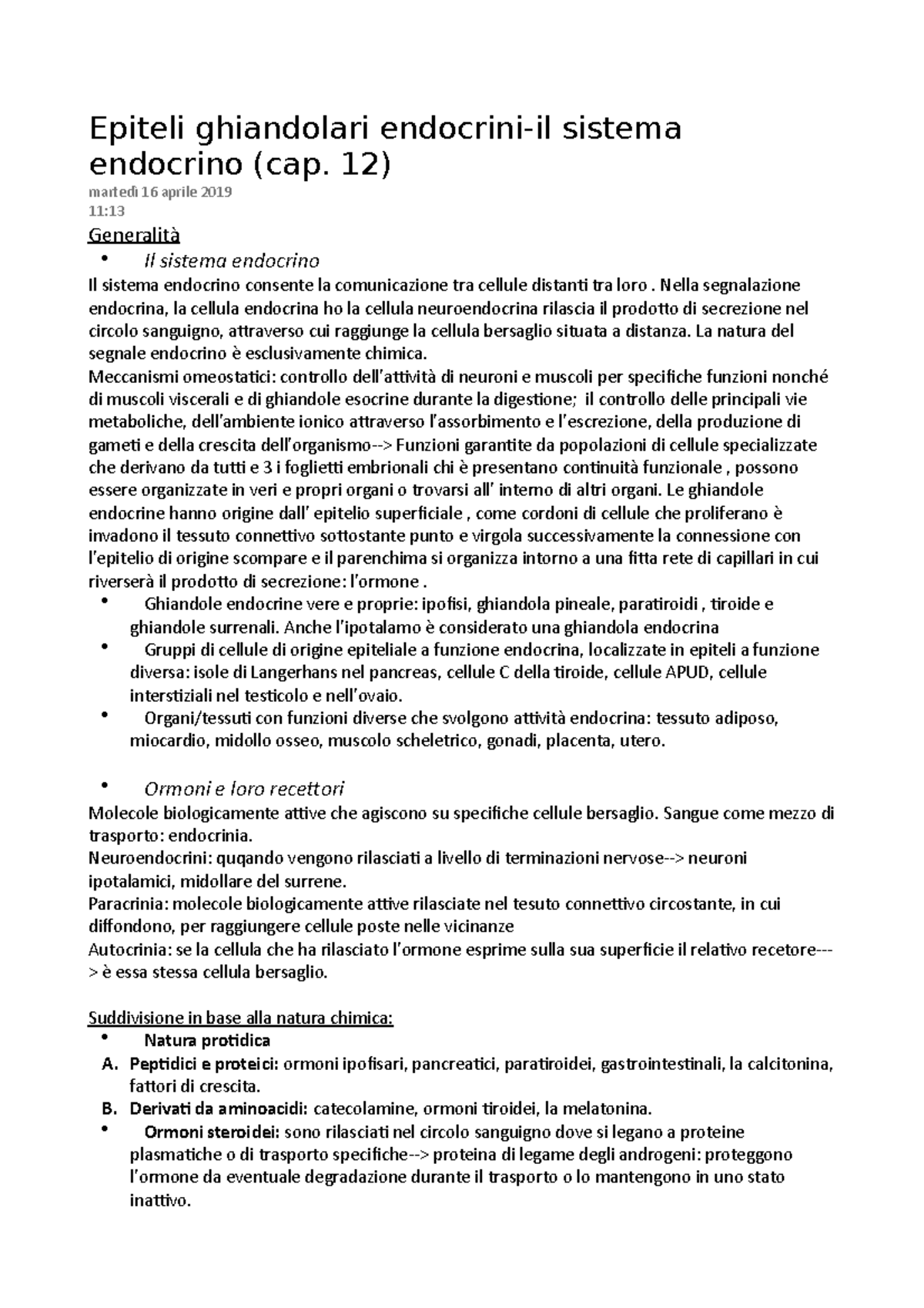 Epiteli ghiandolari endocrini - 12) martedì 16 aprile 2019 11 ...