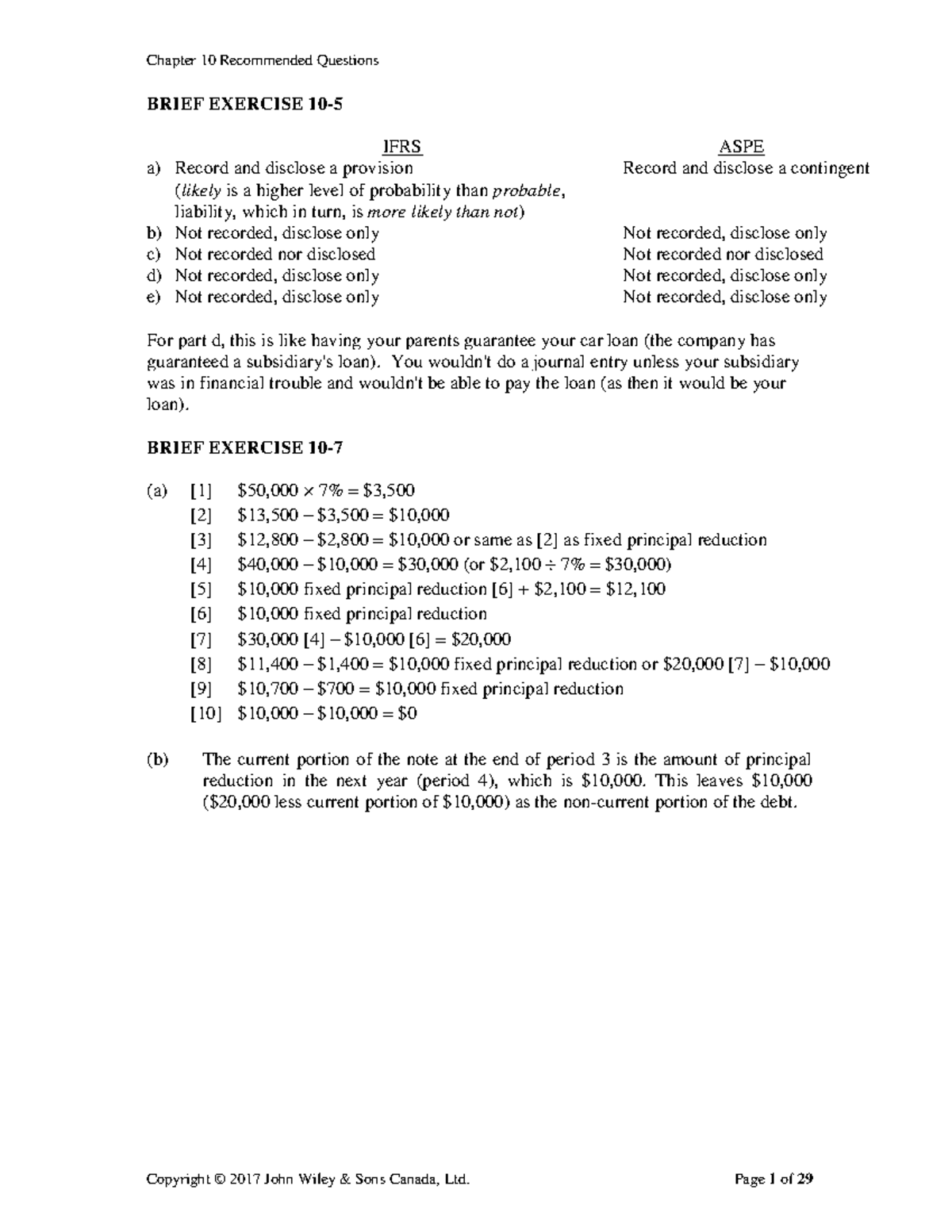 10 Solutions to recommended questions - chapter 10 Investments and ...