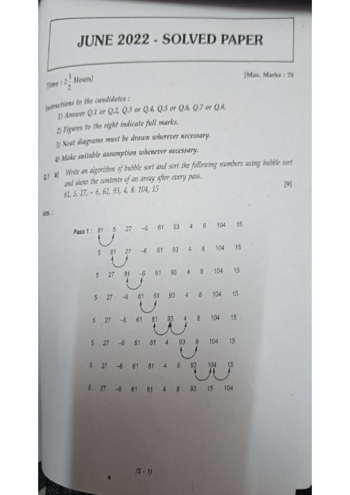 FDS May June 2022 - Fundamentals of Data Structure - Studocu