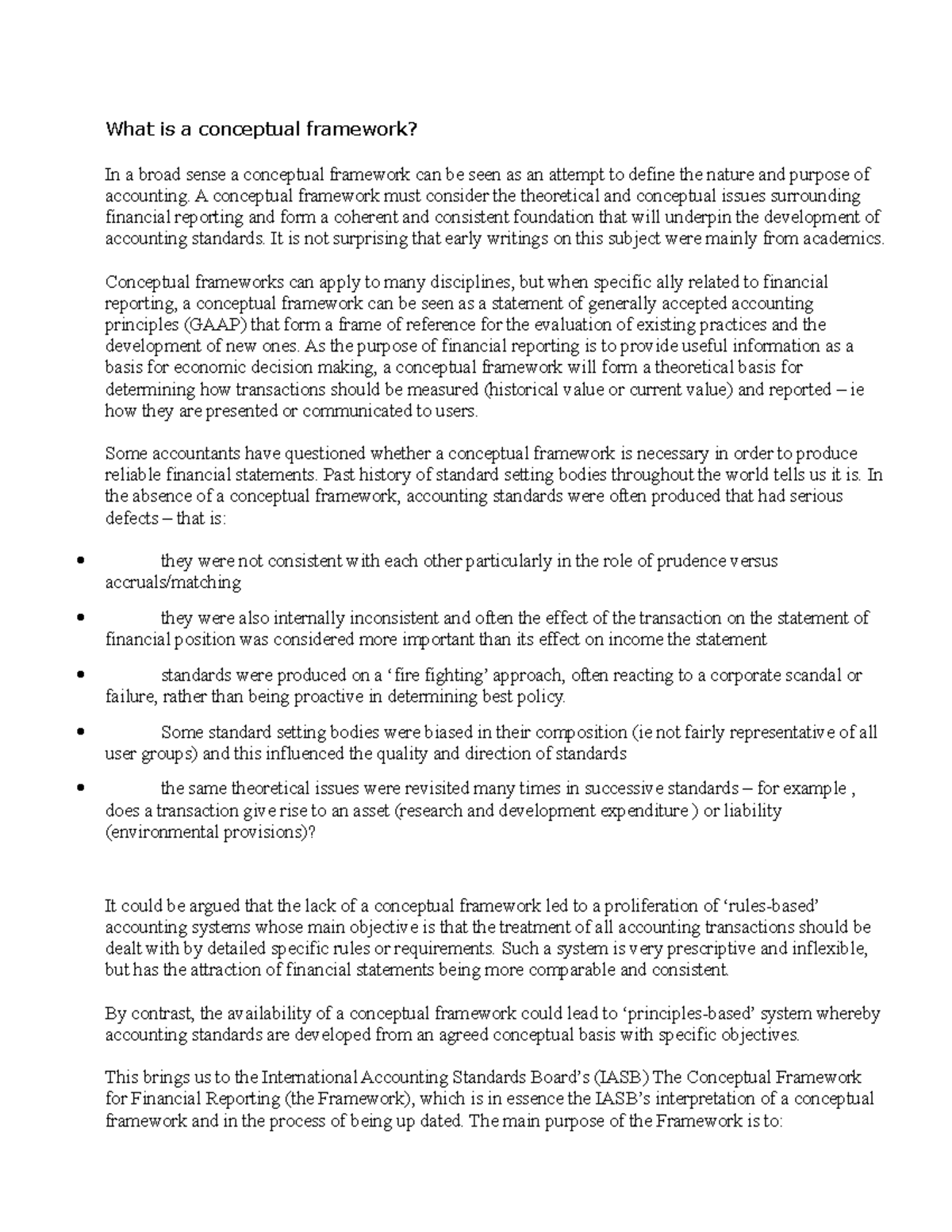 Conceptual framework - A conceptual framework must consider the ...