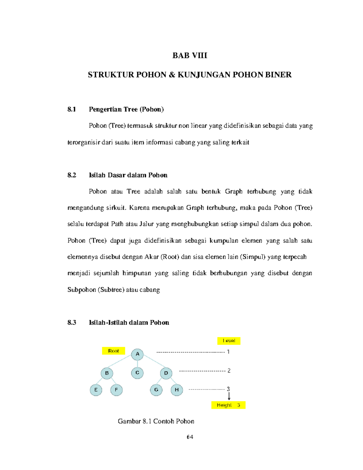 Modul Struktur Data Bab 8 Struktur Pohon dan Kunjungan Pohon Biner - 64 ...