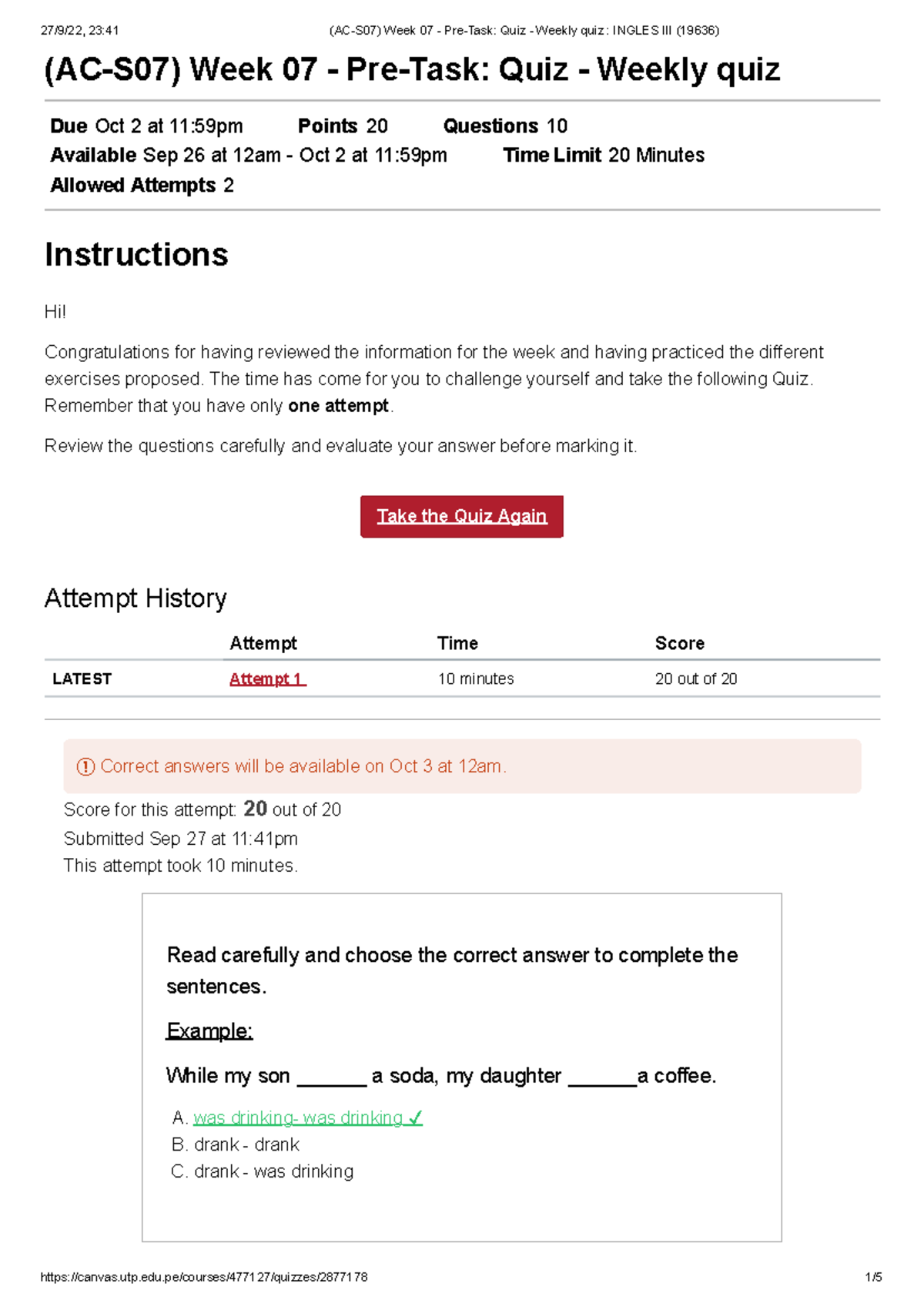 (AC-S07) Week 07 - Pre-Task Quiz - Weekly quiz Ingles III (19636) - (AC-S07) Week 07 - Pre-Task ...