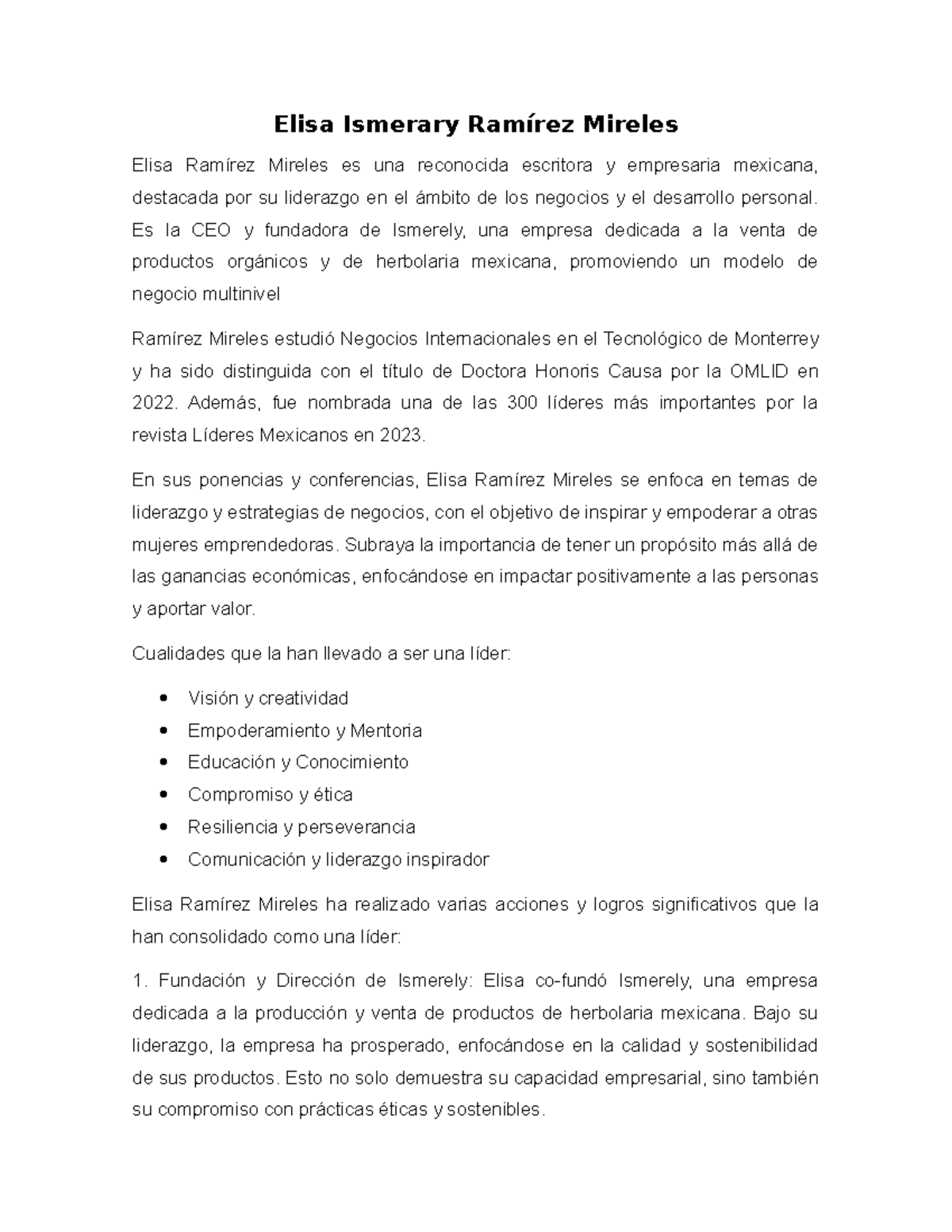 Biografia Elisa Ramírez Mireles - Elisa Ismerary Ramírez Mireles Elisa ...