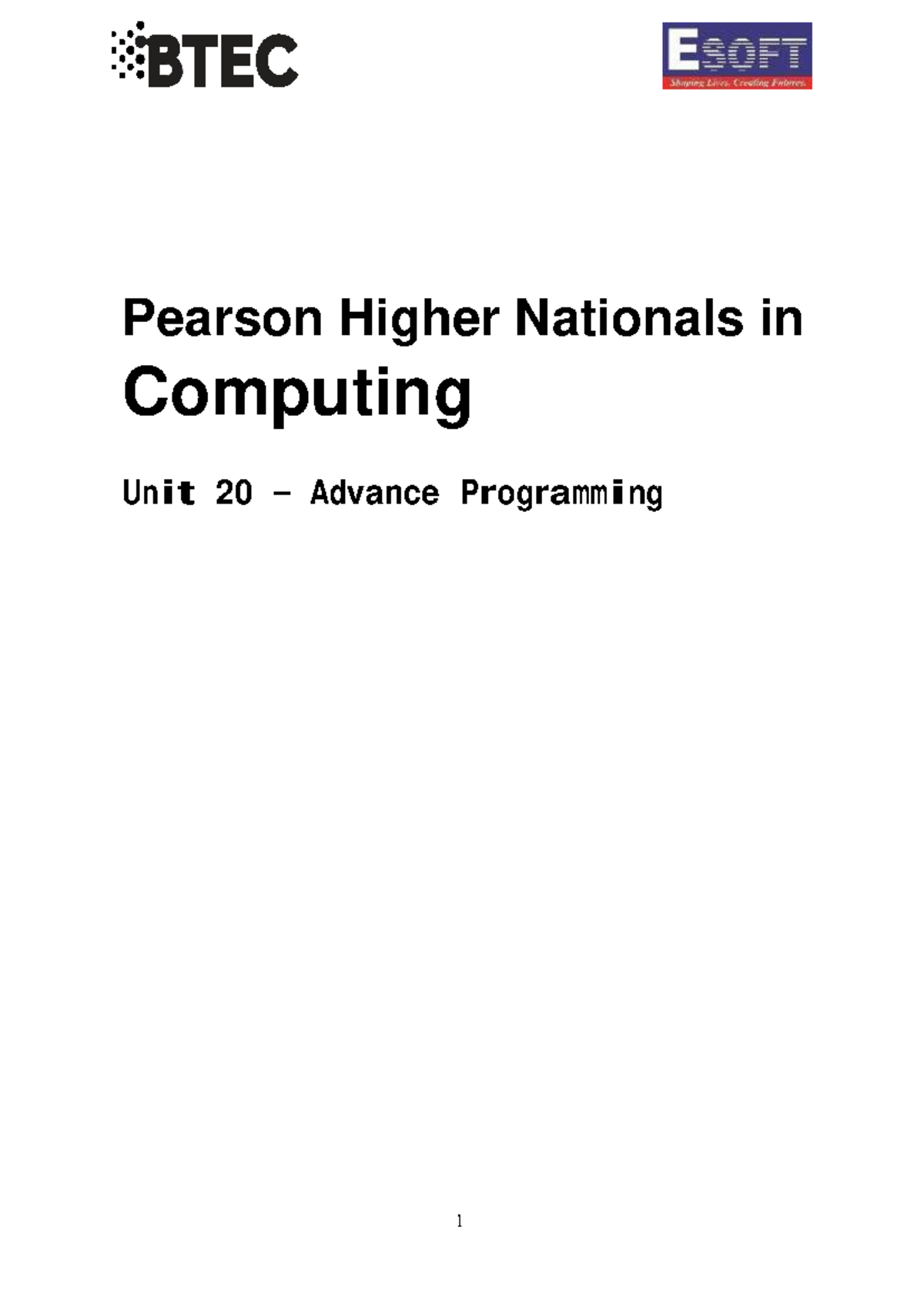 AP Assignment - merit - Pearson Higher Nationals in Computing Unit 20 ...