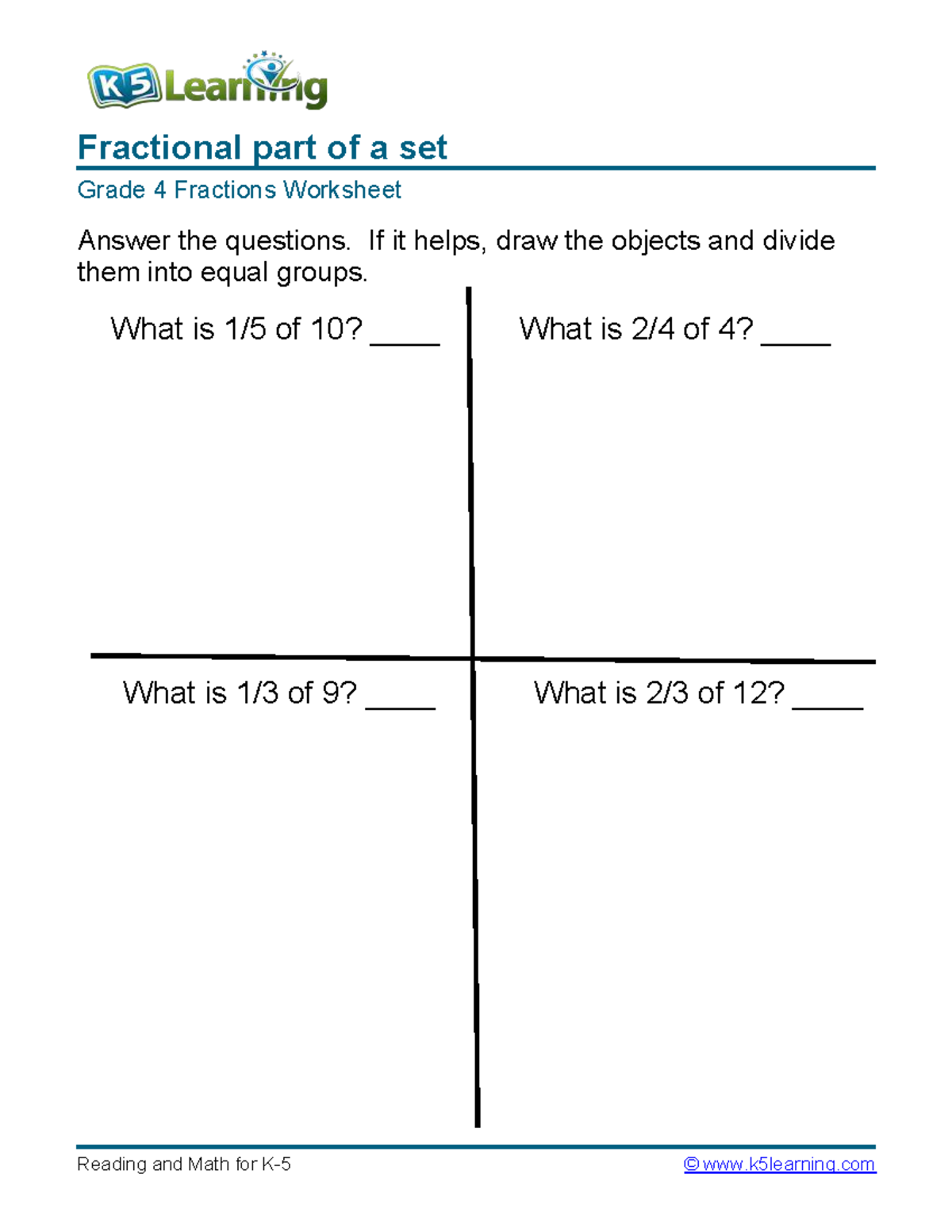Grade 4 fractional part set c - Matematicas Financieras - Fractional ...