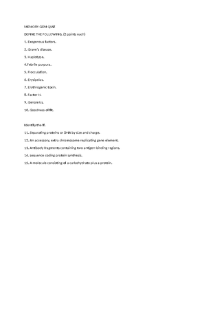 Memorry GEM Activity Section A - MEMORRY GEM ACTIVITY SECTION A ...