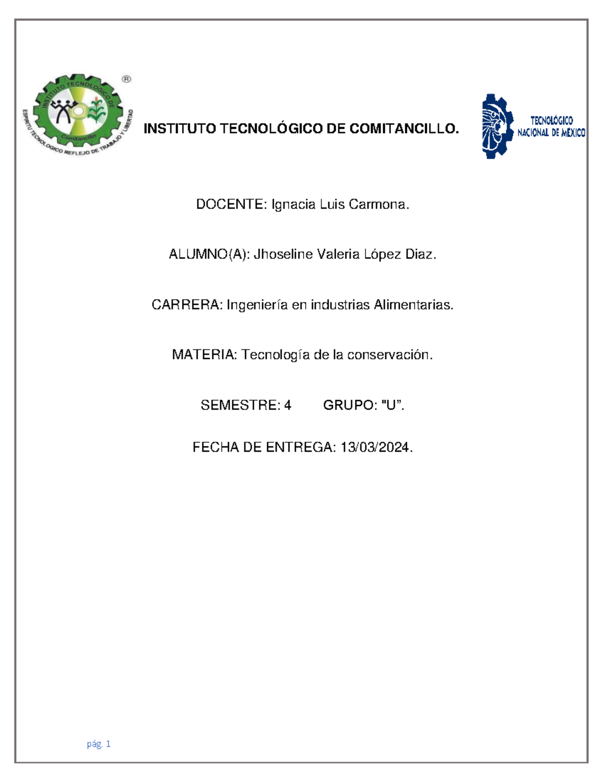 Practica 3- Almibar-1-10 - INSTITUTO TECNOLÓGICO DE COMITANCILLO ...