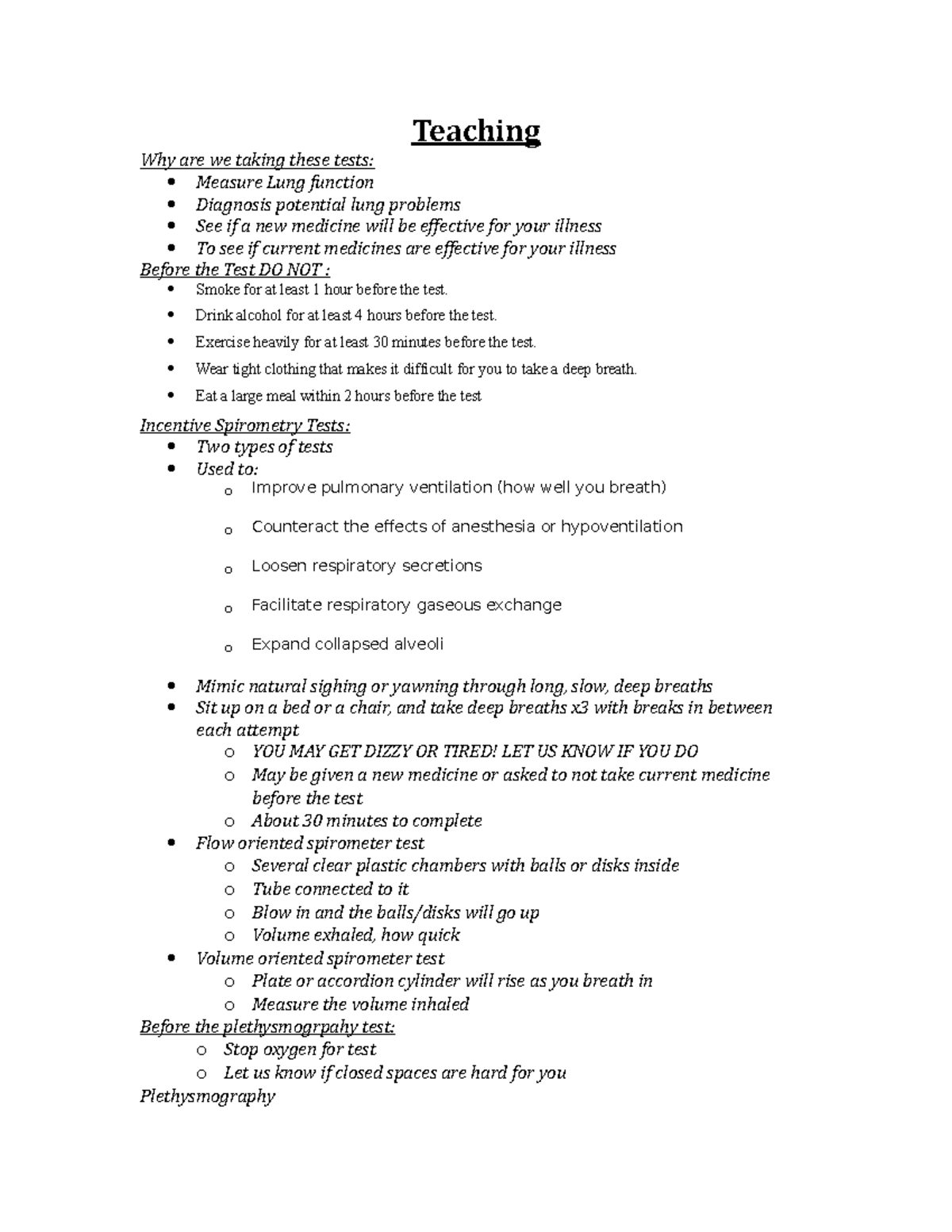 lung teaching assignment - Teaching Why are we taking these tests ...