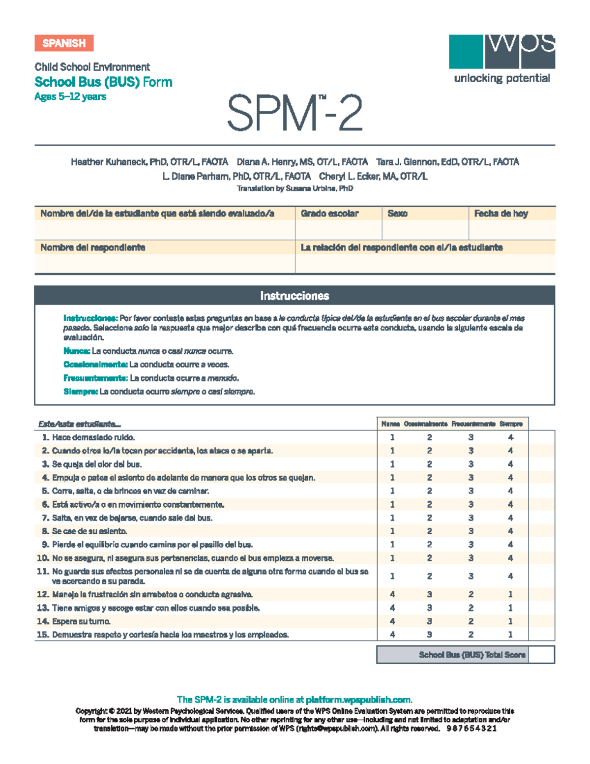 Spm2 bus escolar - evaluación - Integrado Educativo en Niños - Studocu