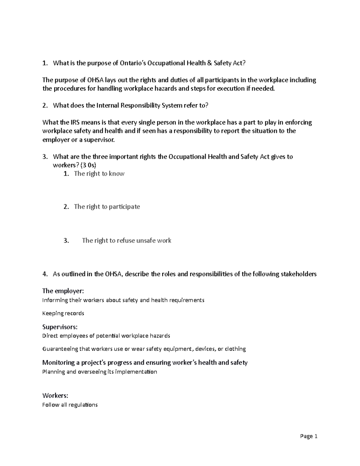 Assignment 3 OHS - Human resources planning chapter - What is the ...