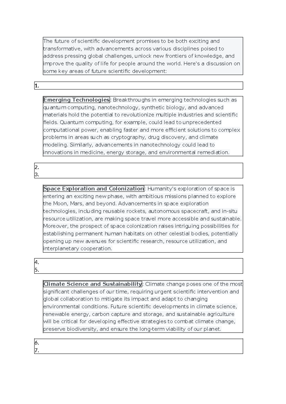 Discussion on Future Scientific Development 2500 Characters - The ...