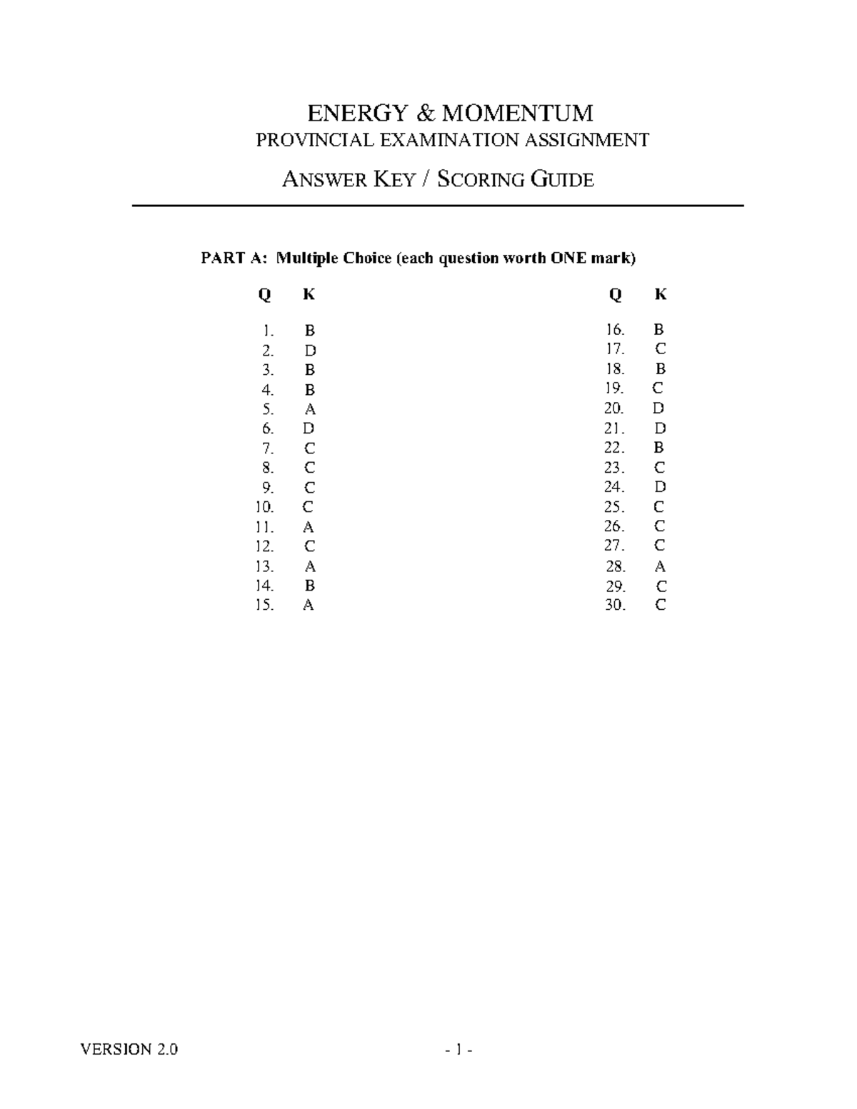 Energy&Momentum practice diploma - ####### VERSION 2 - 1 - ENERGY ...