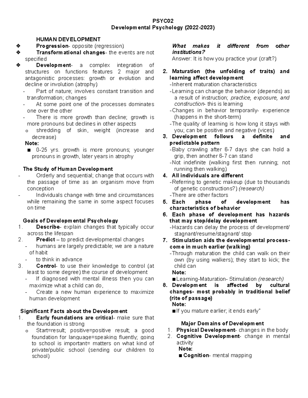 1 [PSYC 02] Human- Development - PSYC Developmental Psychology (2022 ...