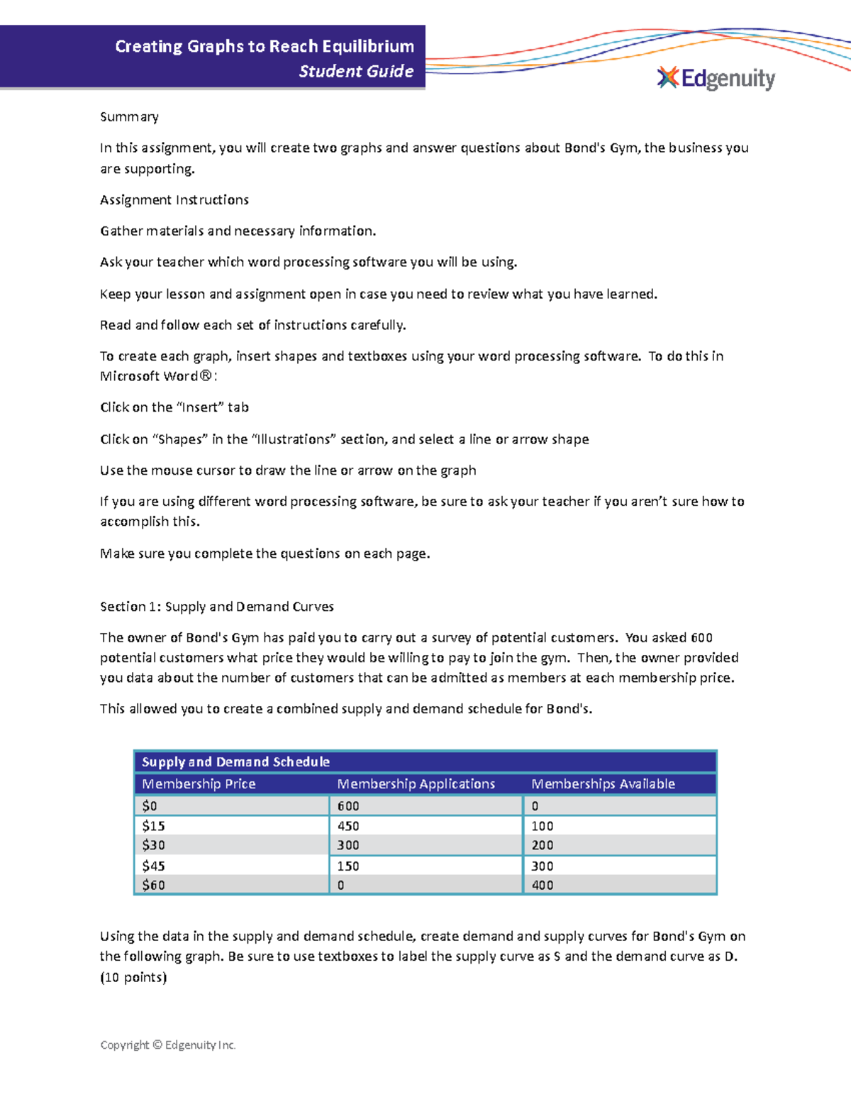 Creating Graphs Student Assignment - Summary In this assignment, you ...