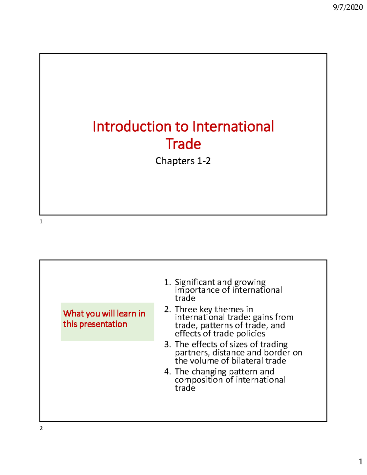 Introduction to International Trade - Introduction to International ...