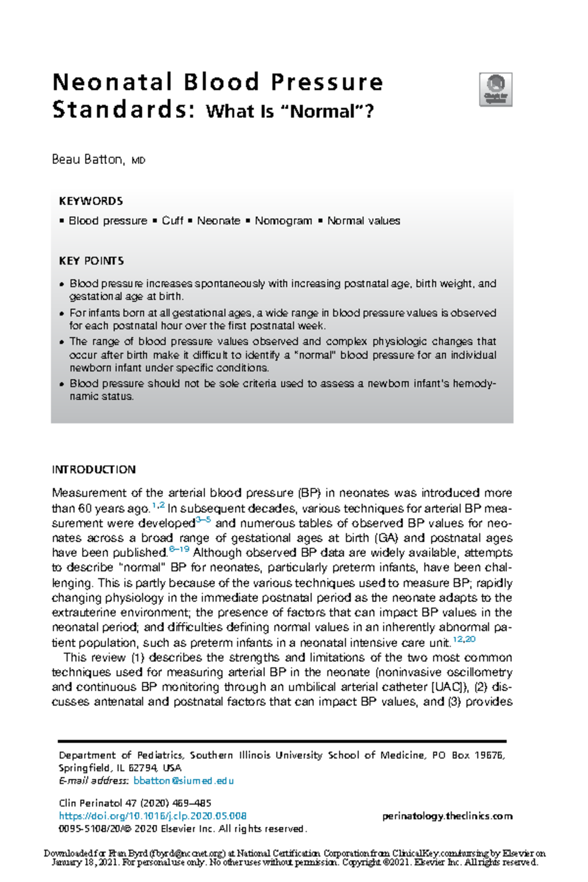 Neonatal BP standards-1 - N e o n a t a l B l o o d P re s s u re S t ...