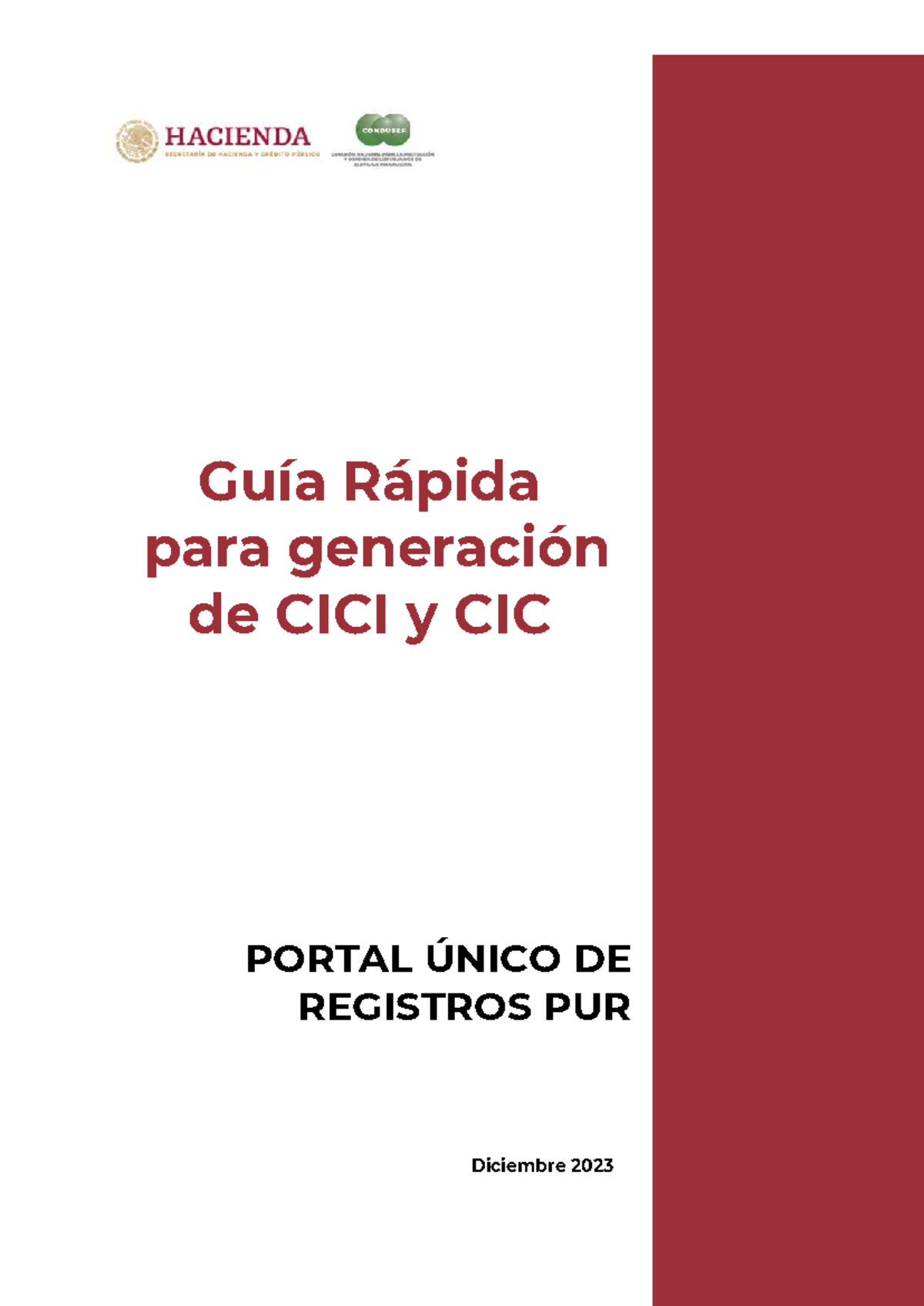 Guia Rapida Generacion CICI V4 - para generación de CICI y CIC PORTAL ...