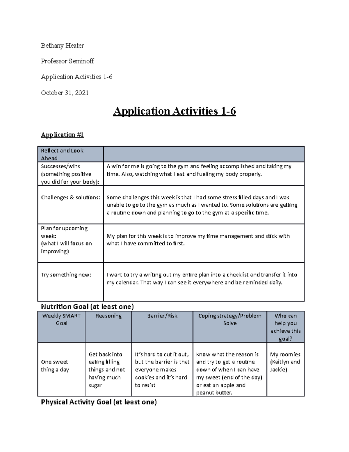 NSC- Application Activites 1-6 - Bethany Heater Professor Seminoff ...