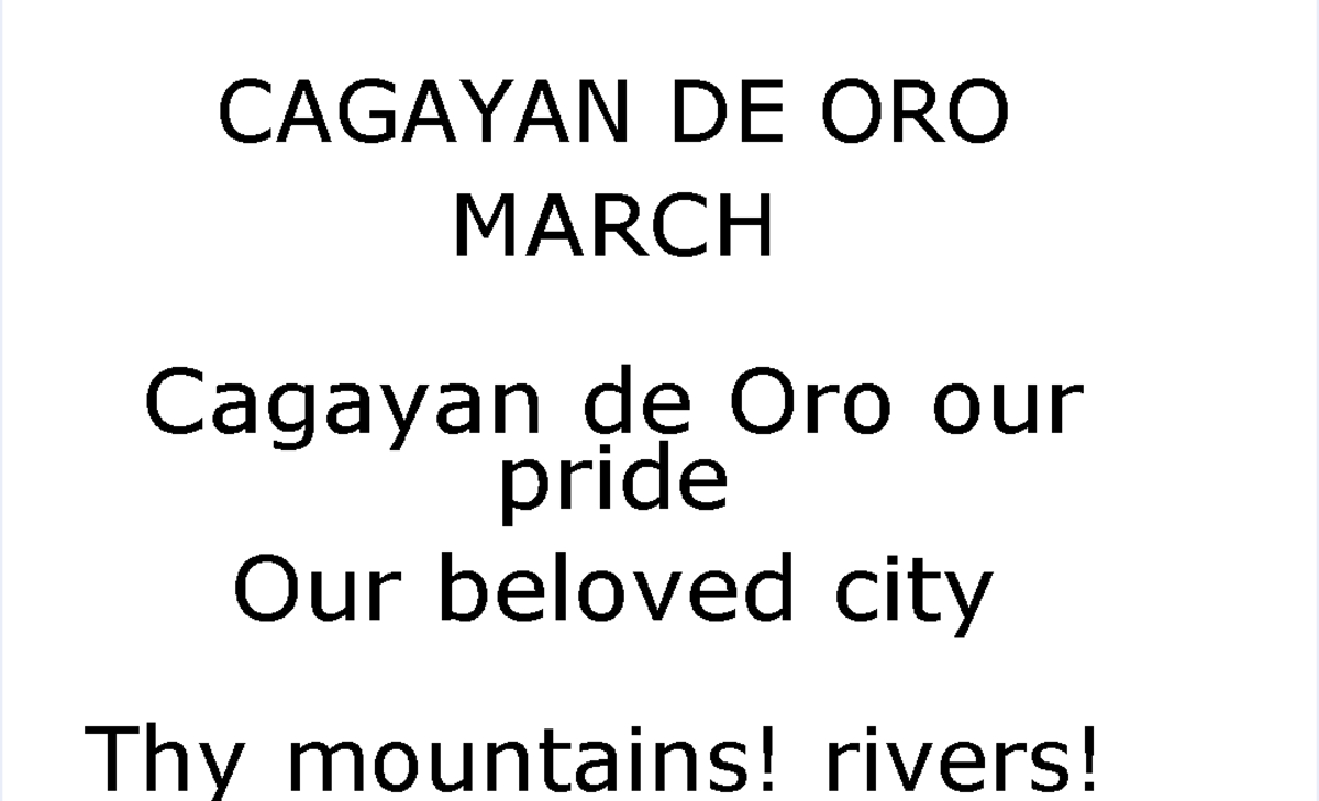 Pdf cagayan de oro march - CAGAYAN DE ORO MARCH Cagayan de Oro our ...
