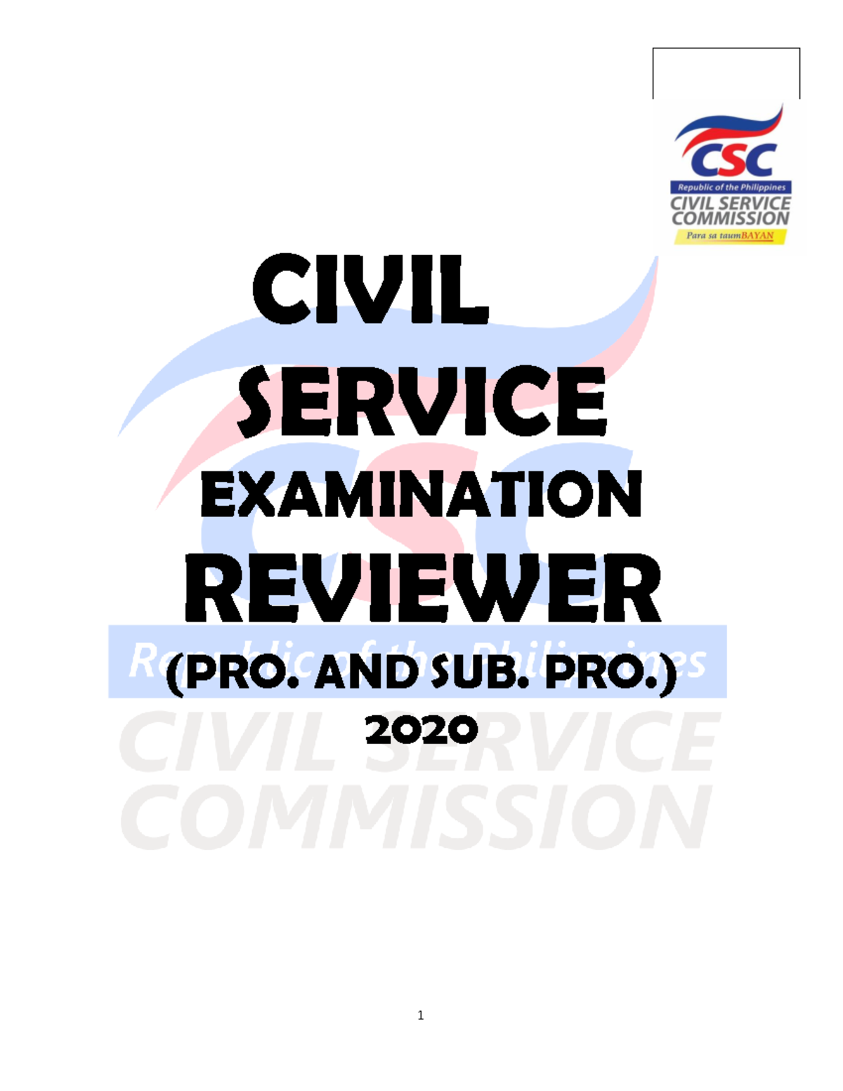 Civil Service EXAM Reviewer 2 - CIVIL SERVICE EXAMINATION REVIEWER (PRO ...