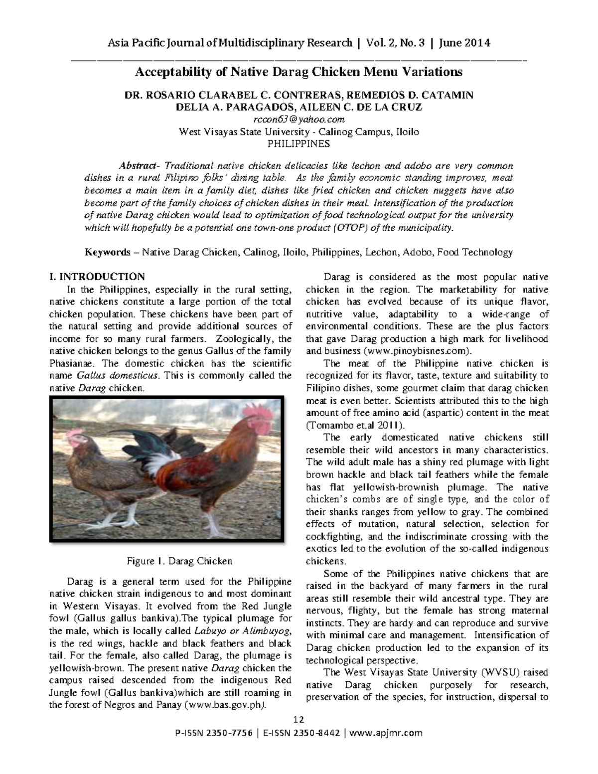 Acceptability of Native Darag Chicken Me - - Studocu
