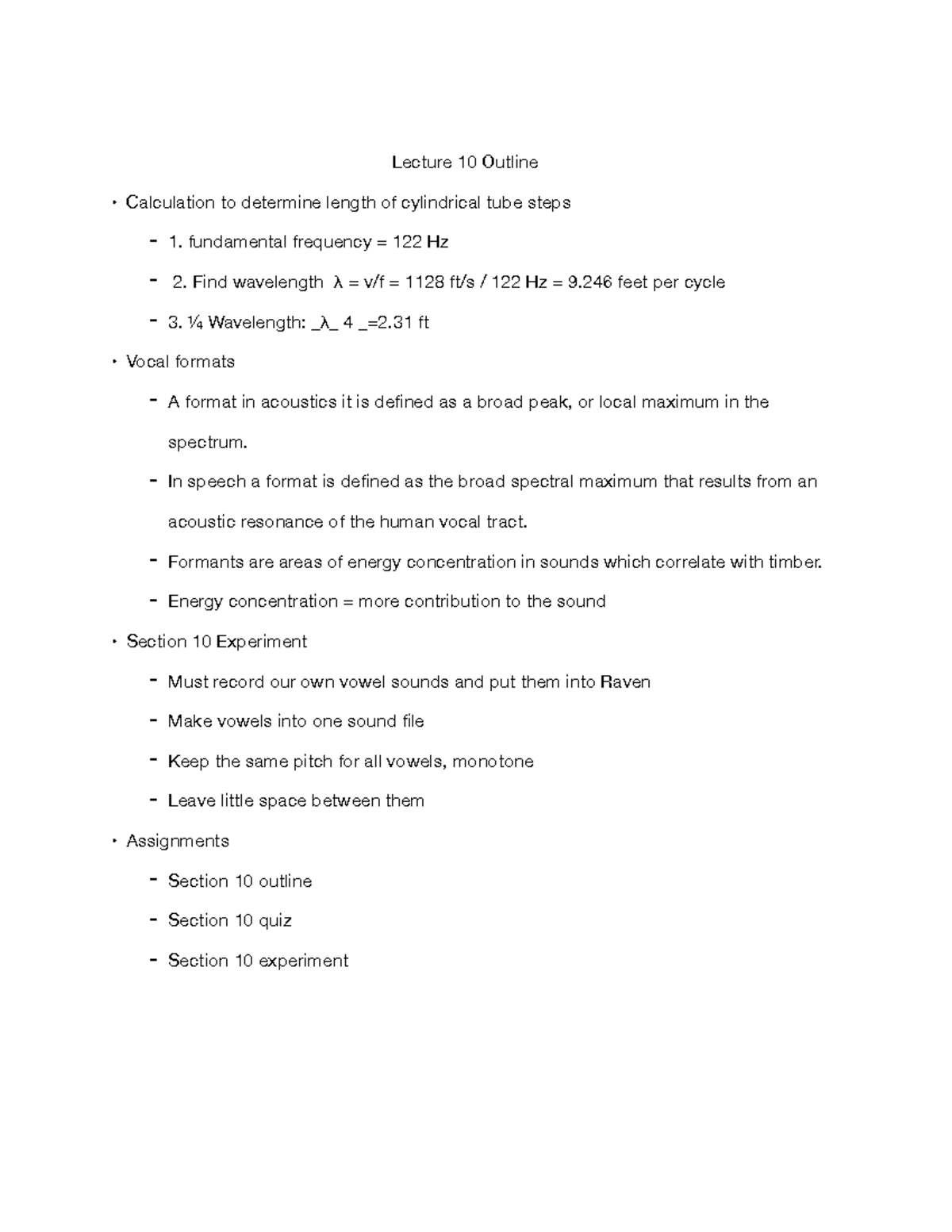 Lecture 10 Outline phys 305 - Lecture 10 Outline • Calculation to determine length of ...