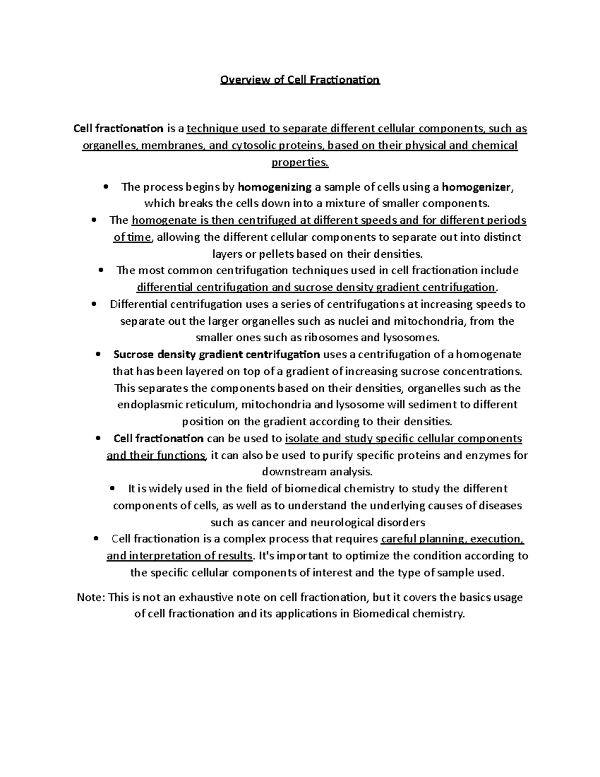 Document 87 (73) - Overview of Cell Fractionation - Overview of Cell ...