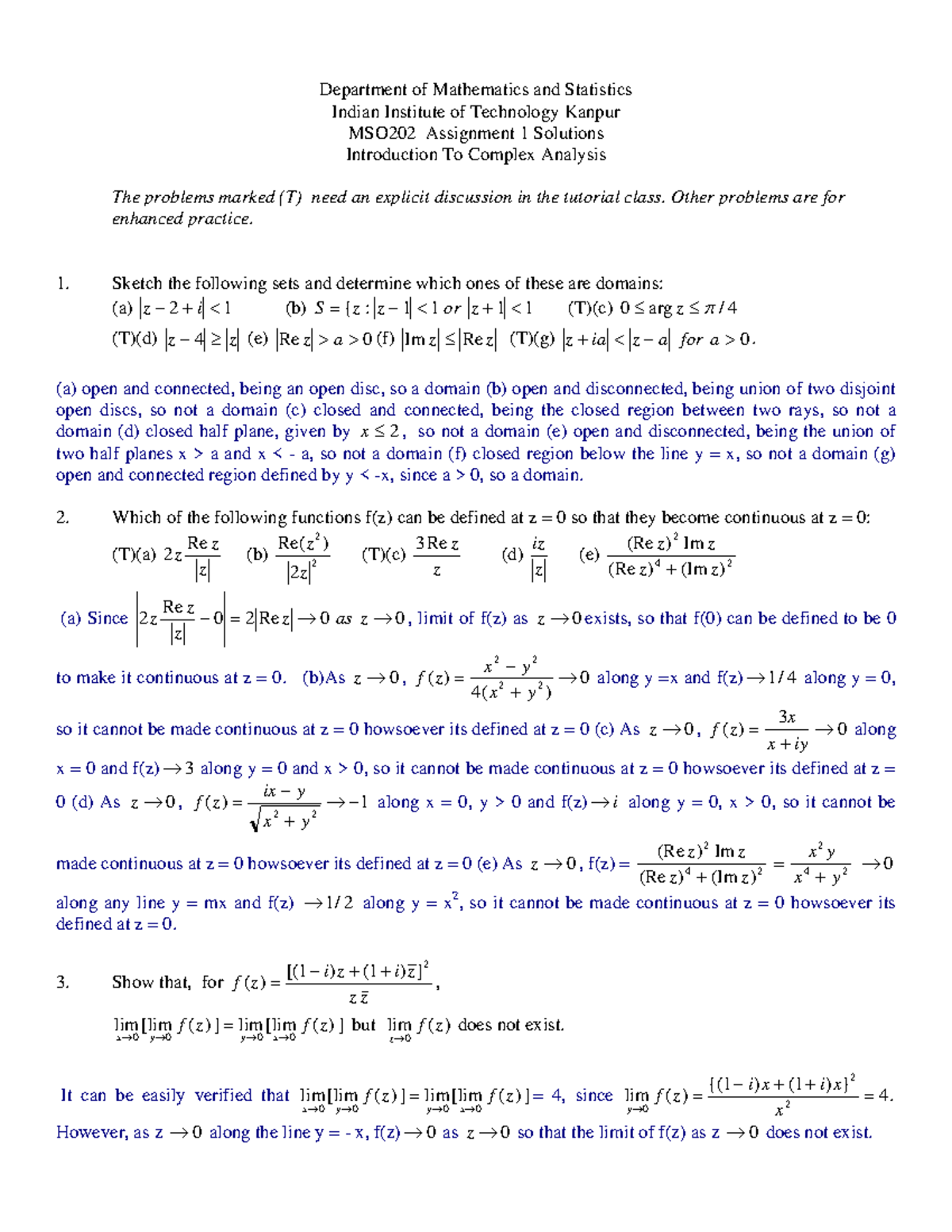 MSO202Solutions 1 - Important tutorial/practice for exams shared by ...