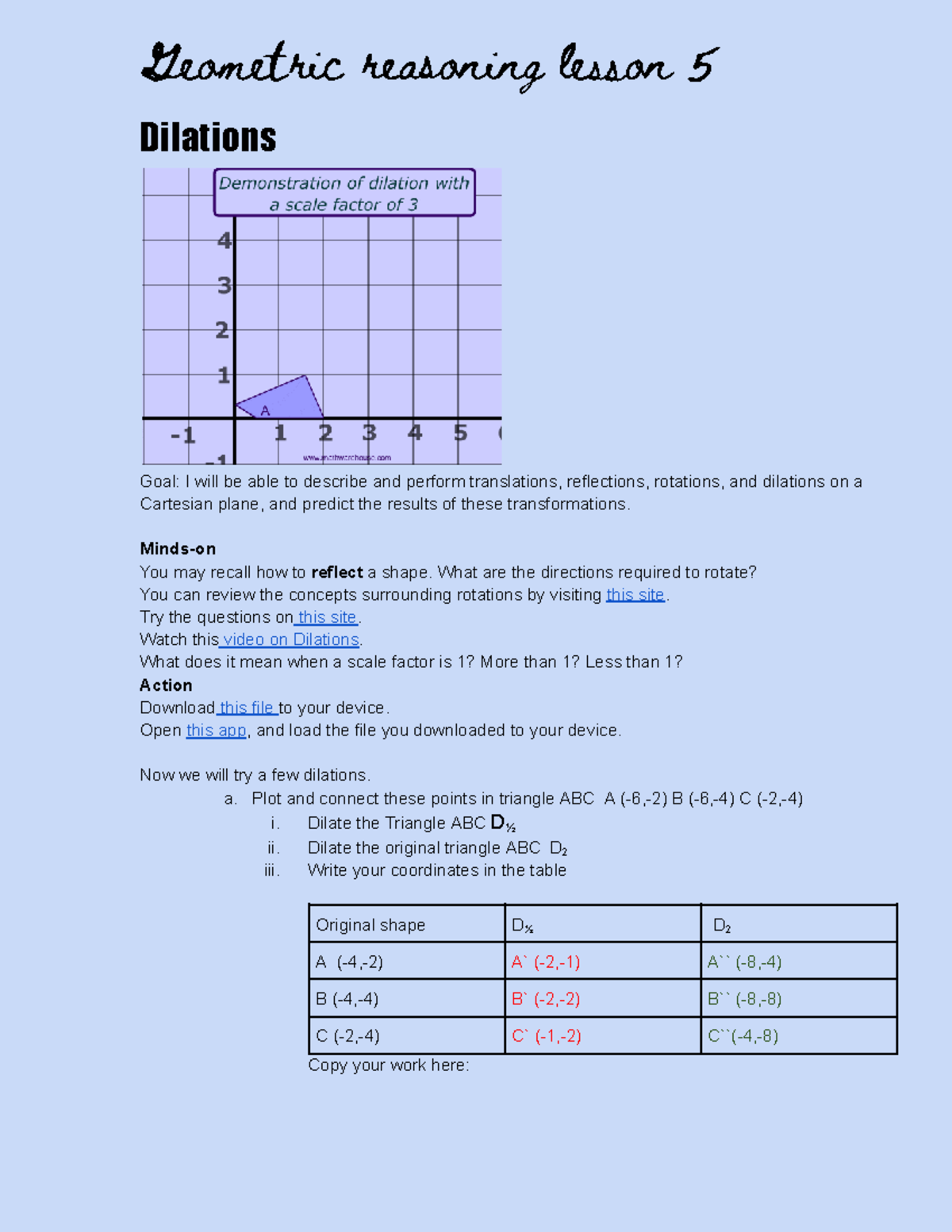 Geometric reasoning lesson 6 answers - Geometric rsoning leon 5 ...