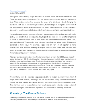 Chem 121 Study Guide 1 - Lecture notes 1-4 - Chapter 1. Introduction ...