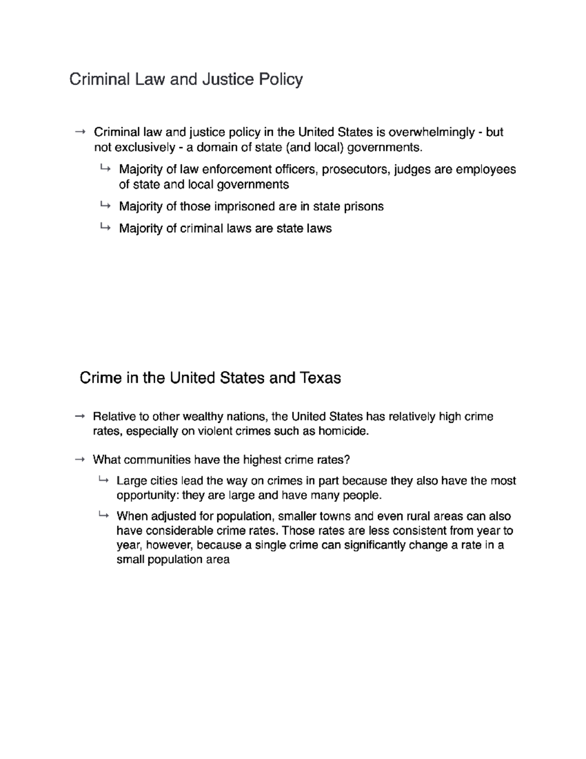 Gov notes chapter 12 - Sara Johnson - Criminal Law and Justice Policy ...