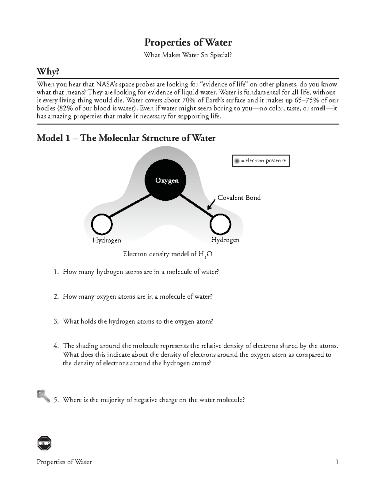 Properties of Water Pogil - Properties of Water 1 Properties of Water ...