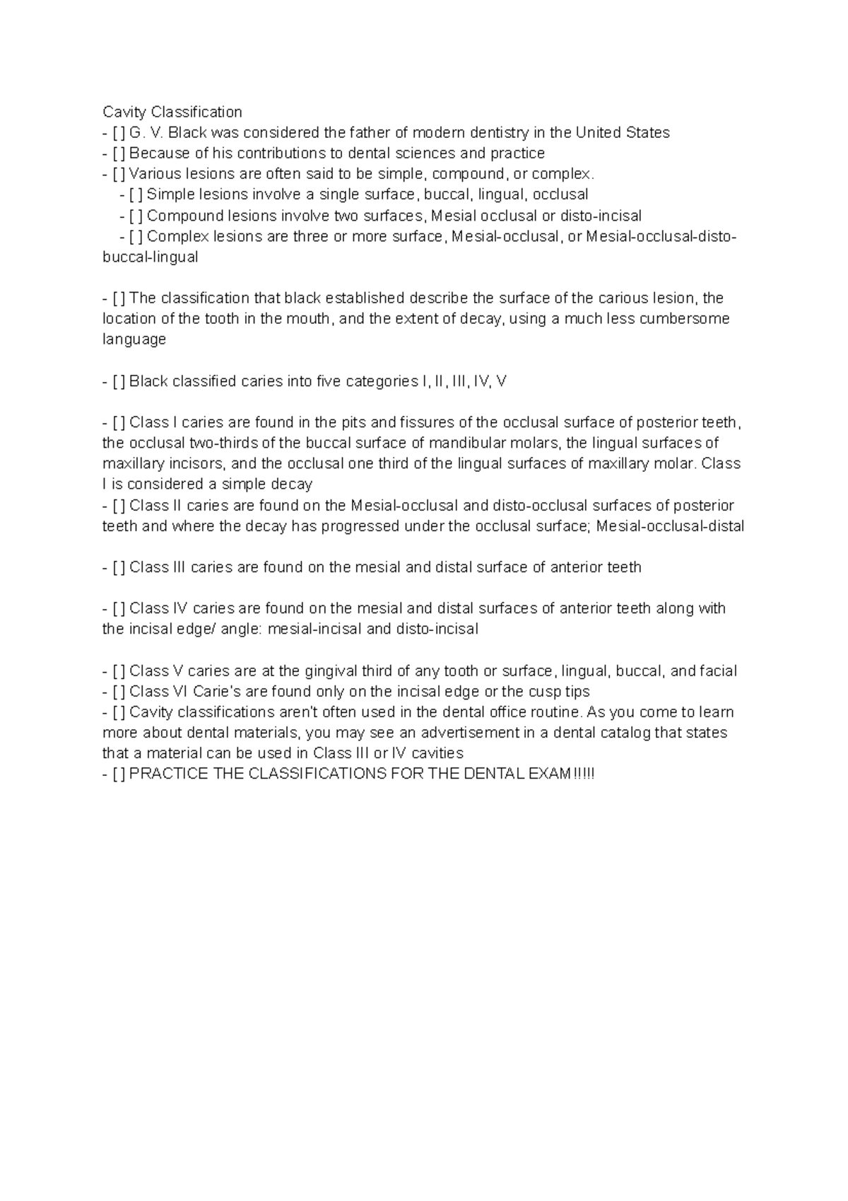 Cavity classification - V. Black was considered the father of modern ...