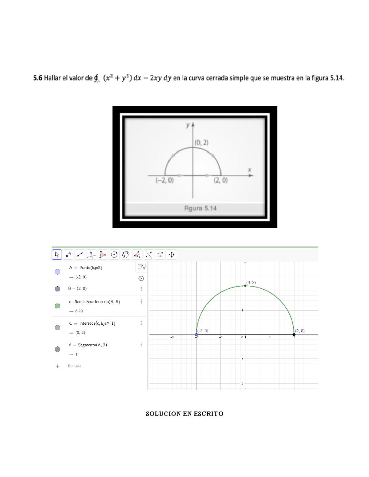 Calculo Multivariado eje 4 - SOLUCION EN ESCRITO ( ̇i x 2 + y 2 ) dx− 2 ...