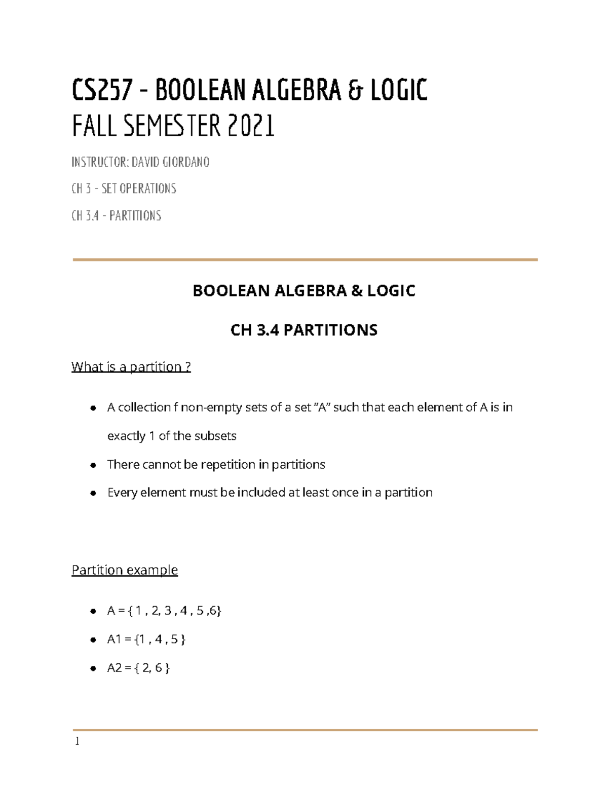 2021-boolean algebra & logic-chapter notes 3 - CS257 - OCC - Studocu