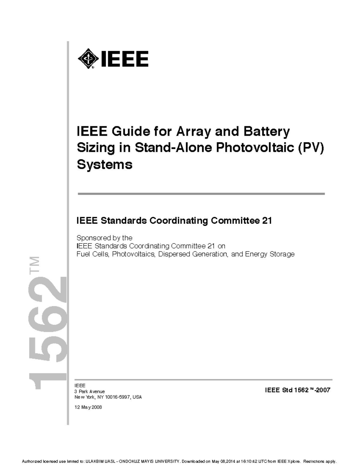 Ieee guide for array and battery sizing in standalone photovolta - IEEE ...