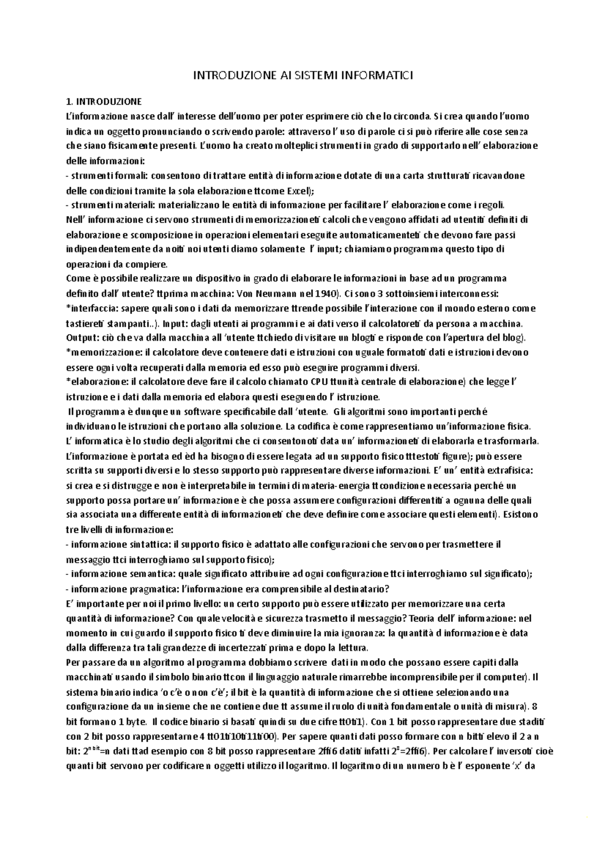 Abilità informatiche 1 - INTRODUZIONE AI SISTEMI INFORMATICI 1 ...