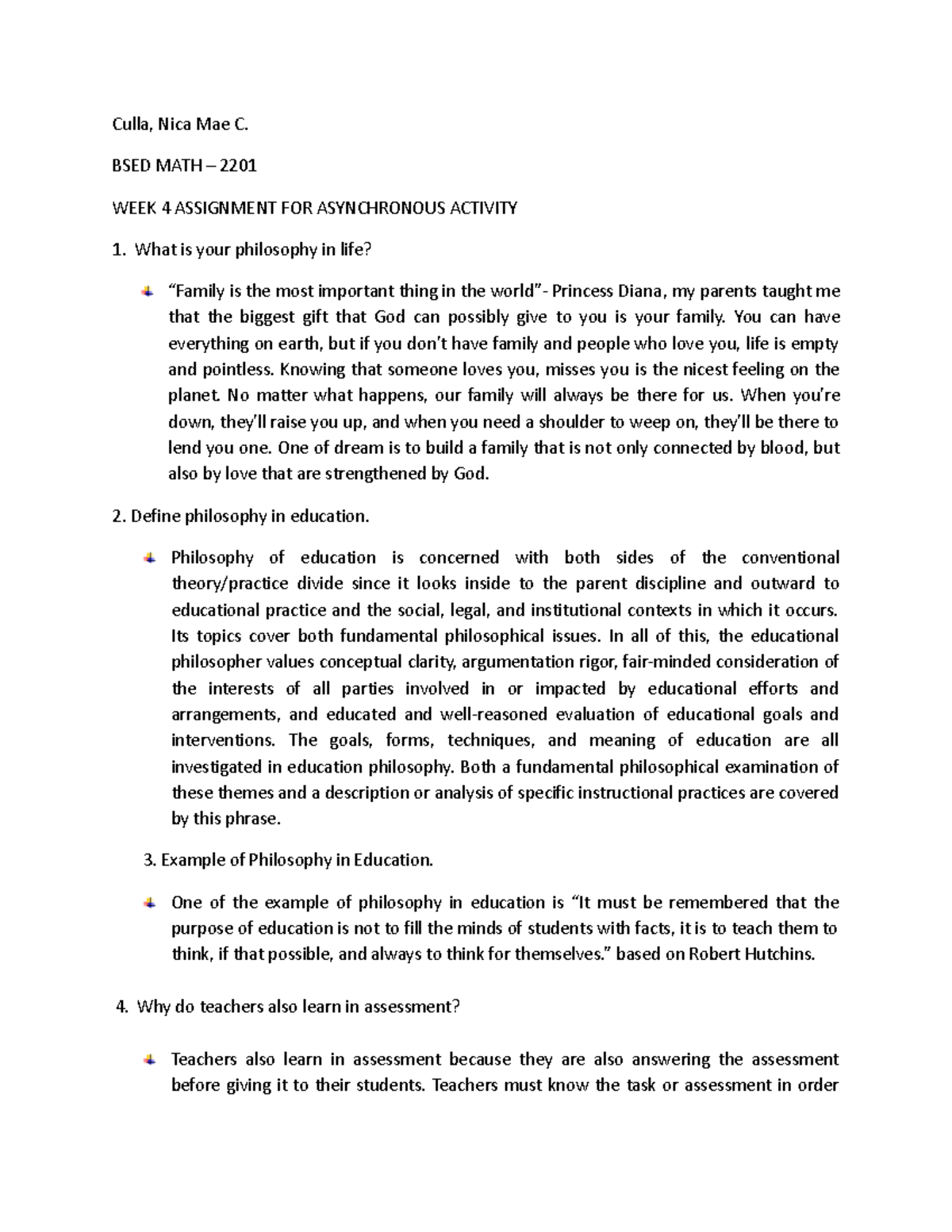 Culla, Nica Mae C. - WEEK 4 Assignment FOR Asynchronous Activity - Culla, Nica Mae C. BSED MATH ...