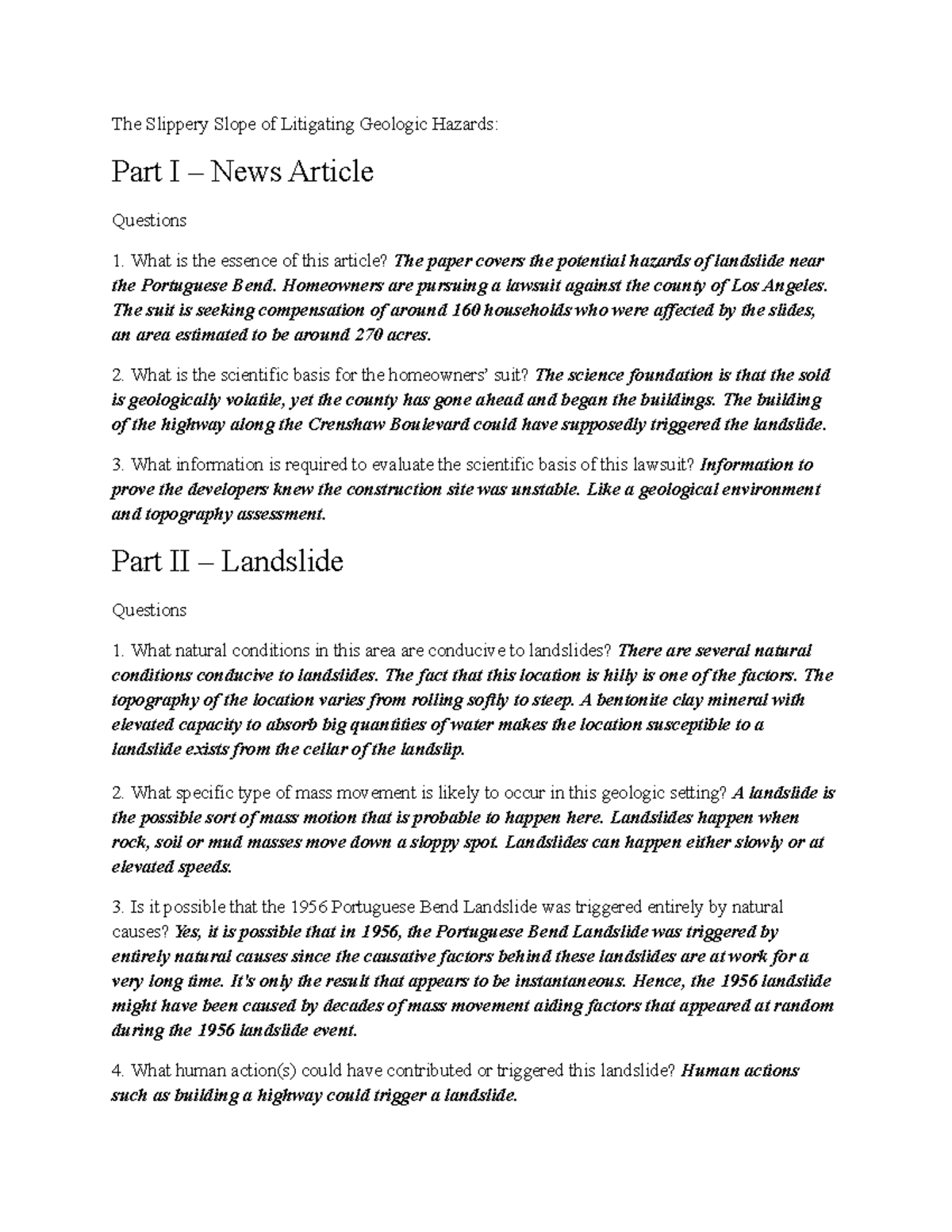 Case Study - The Slippery Slope of Litigating Geologic Hazards - The ...