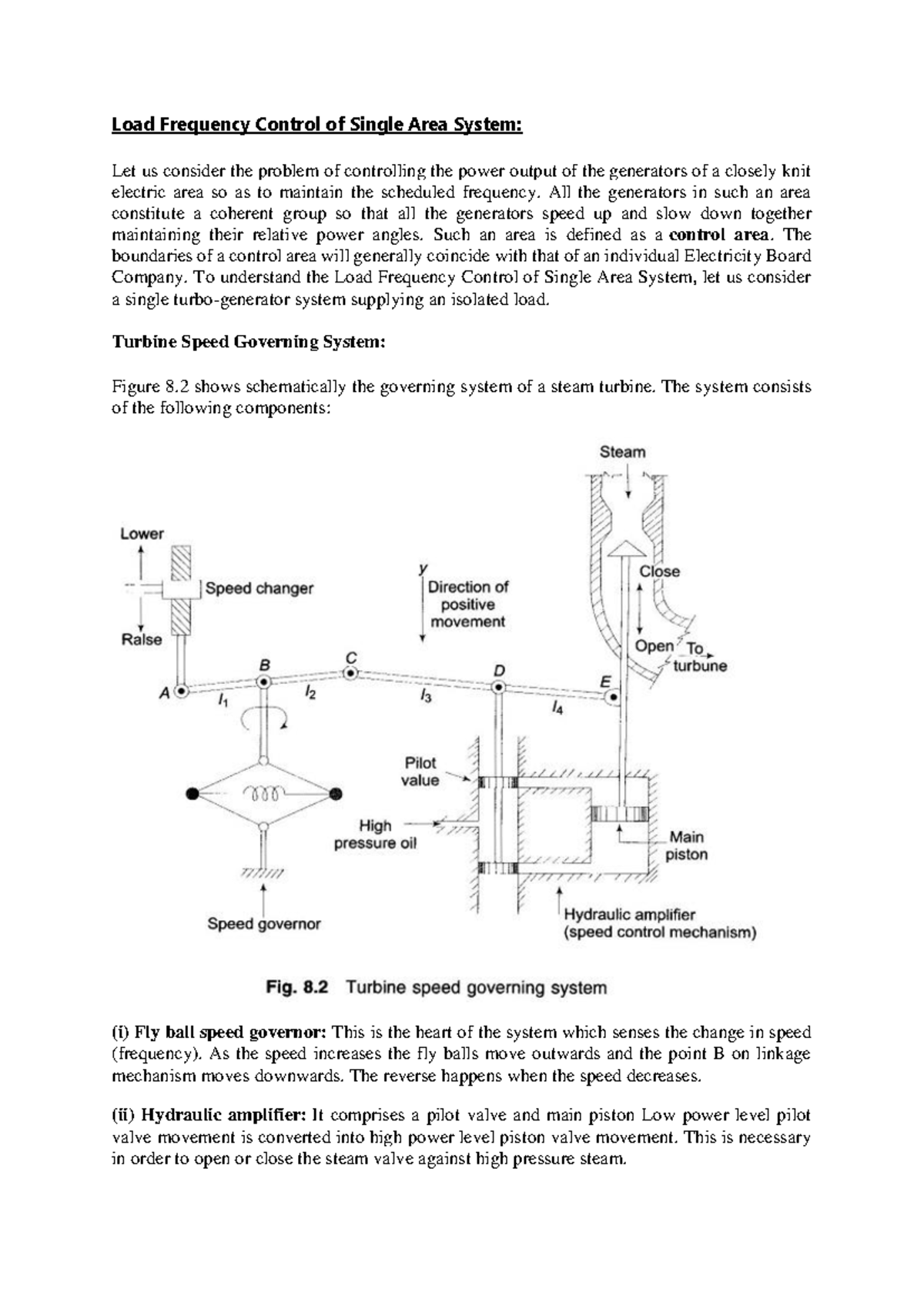 Load Frequency Control Of Single Area System All The Generators In Such An Area Constitute A