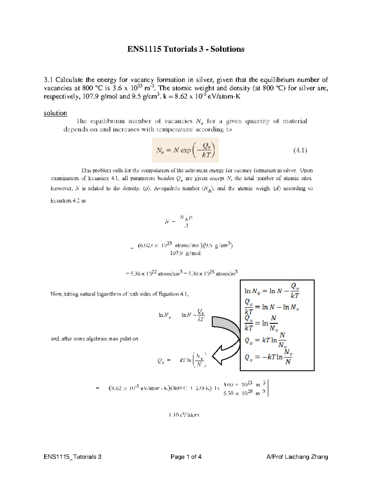 ENS1115 Tut03-solutions - ENS1115 Tutorials 3 - Solutions 3 Calculate ...