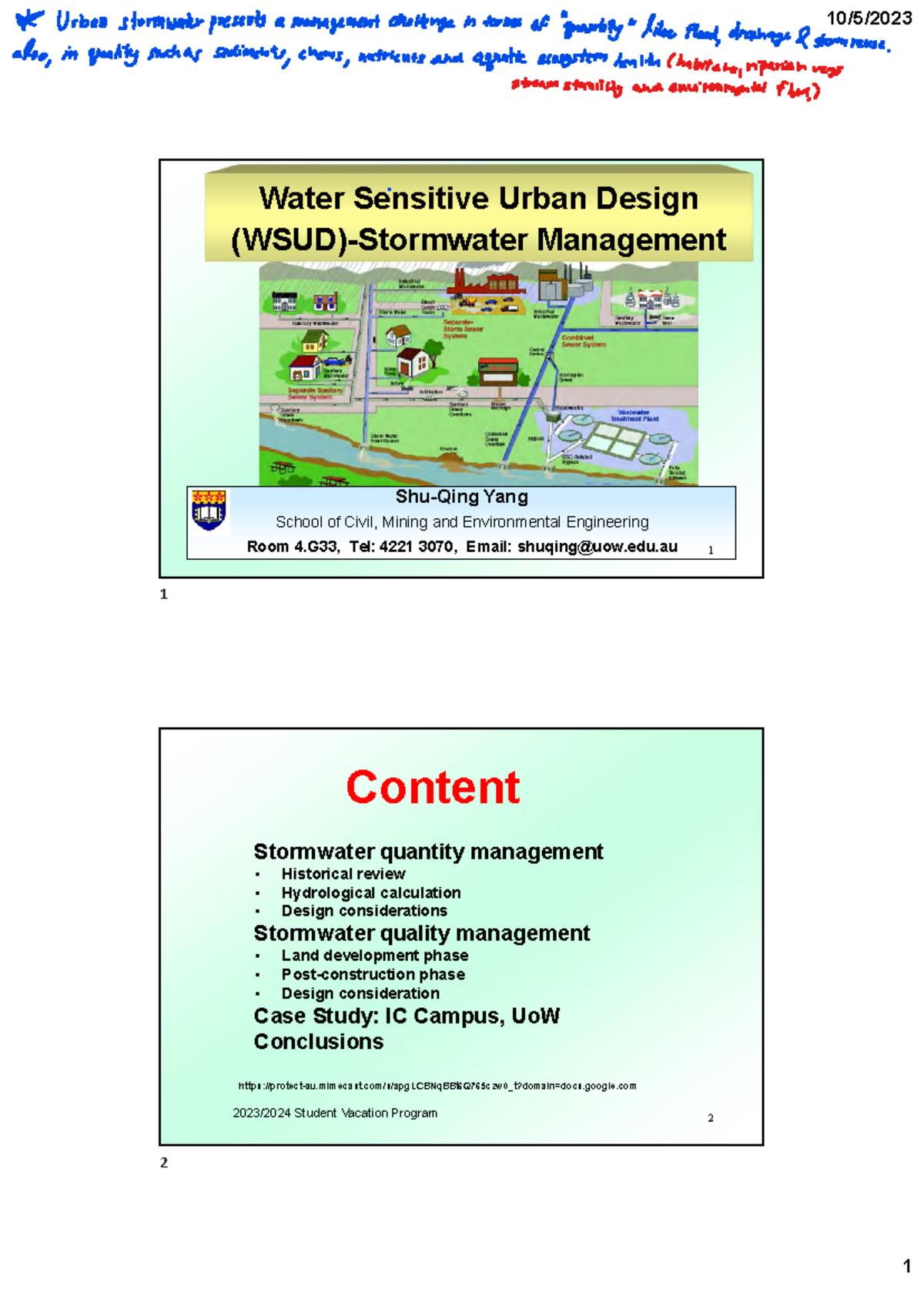 E320-WUSD design (Stormwater Management)2023 - Water Sensitive Urban ...