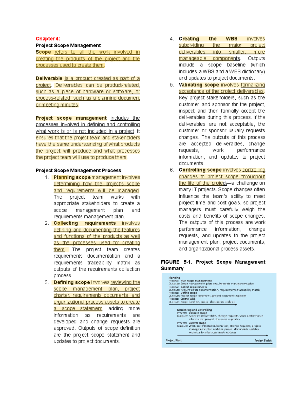 PRE-1CHAP45 - ..hauan ha - Chapter 4: Project Scope Management Scope refers to all the work ...