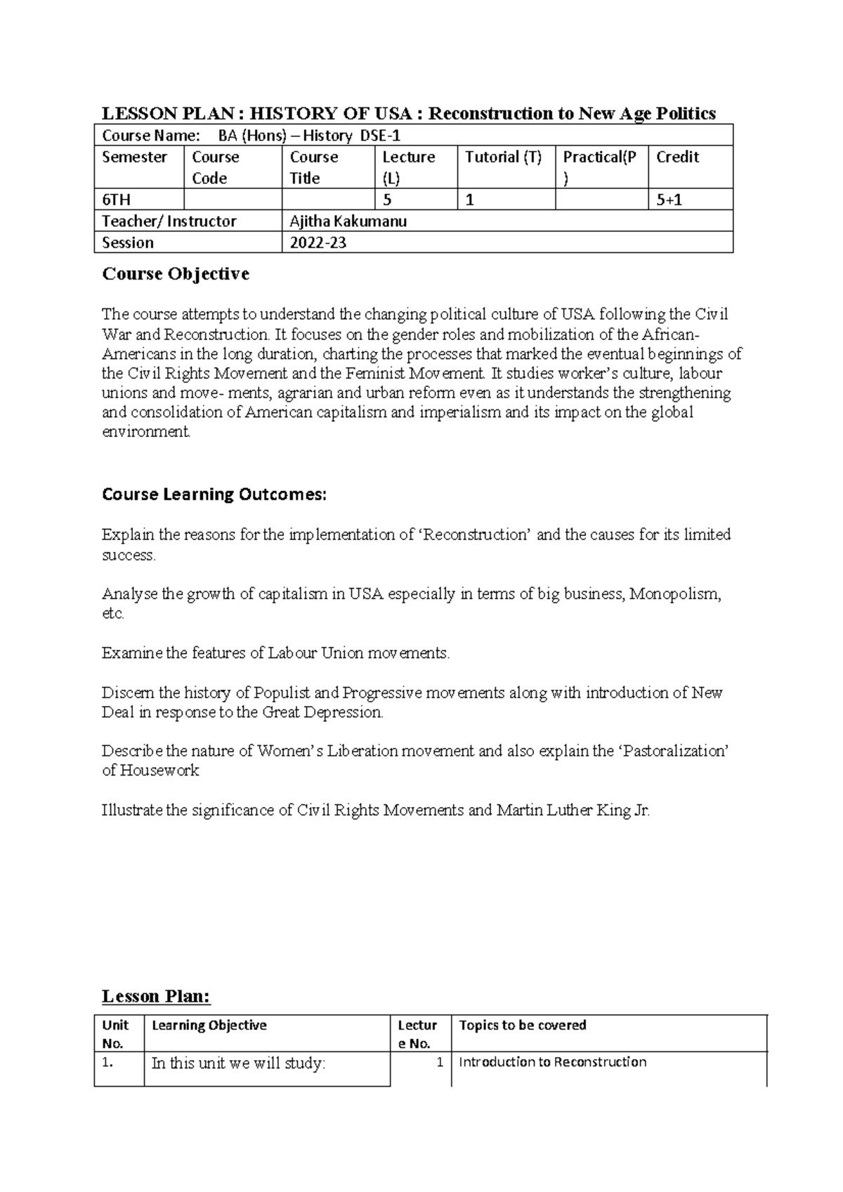 Reconstruction era - LESSON PLAN : HISTORY OF USA : Reconstruction to ...