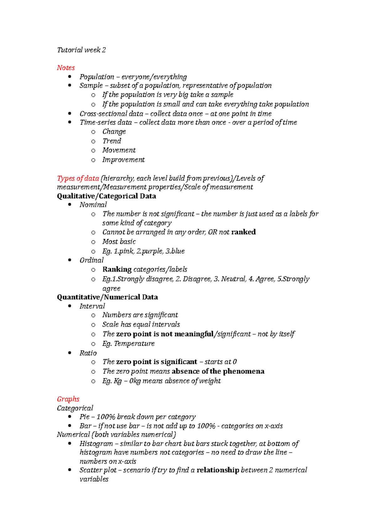Tut 2 - This covers the theory component and work necessary for Tutorial 2 - Tutorial week 2 ...