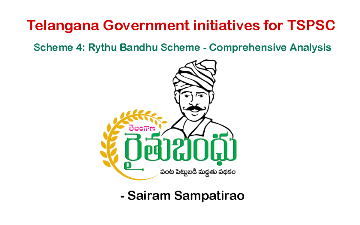 Rythu Bandhu - Rctu43zd4d4xr - Scheme 4: Rythu Bandhu Scheme ...